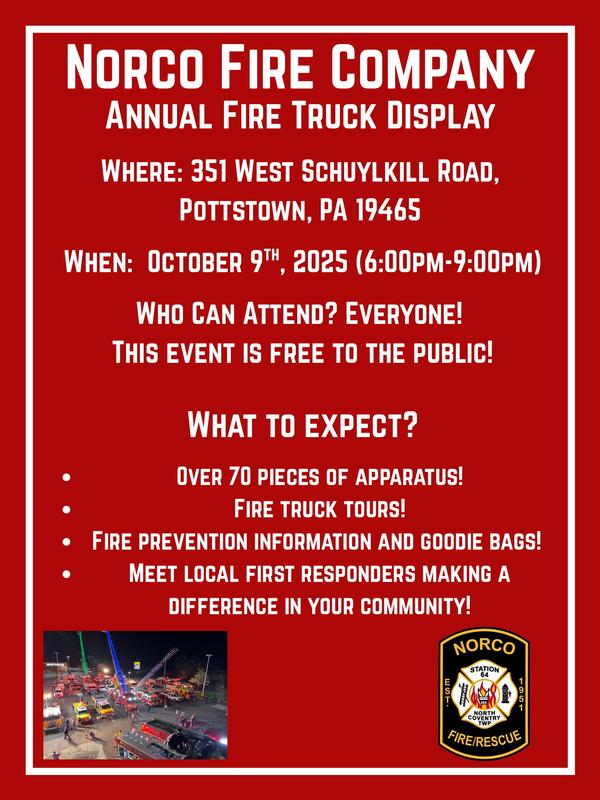 Annual Fire Truck Display Returns - Norco Fire Company